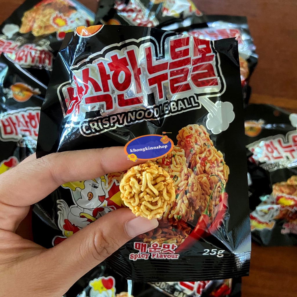 พร้อมส่ง(ยกแพ็ค) Chicken Noodle Crispy ball มาม่าก้อนเกาหลี มาม่าจิ๋ว ...