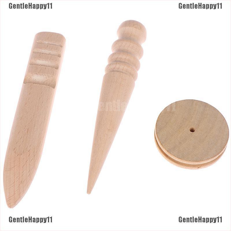 GENTLE Handmade Burnishing Rod Craft Edges Slicker Round Wood Diy ...