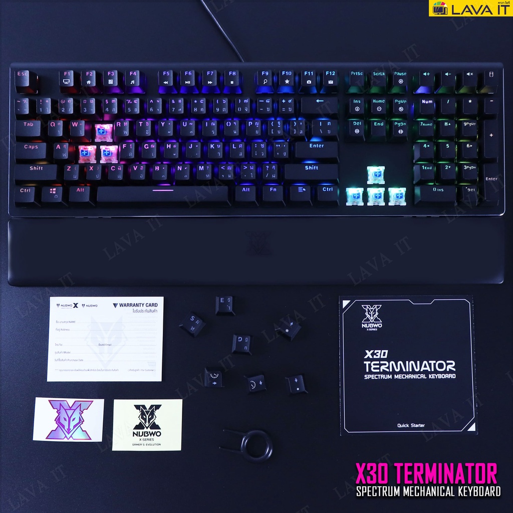 ☂Nubwo X30 TERMINATOR RGB Gaming Keyboard คีย์บอร์ดเกมมิ่ง ปรับแต่งแสง ...