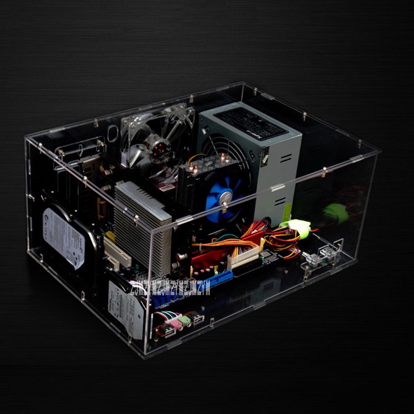 Full Transparent DIY Personalized Acrylic Computer Chassis Case Box ...