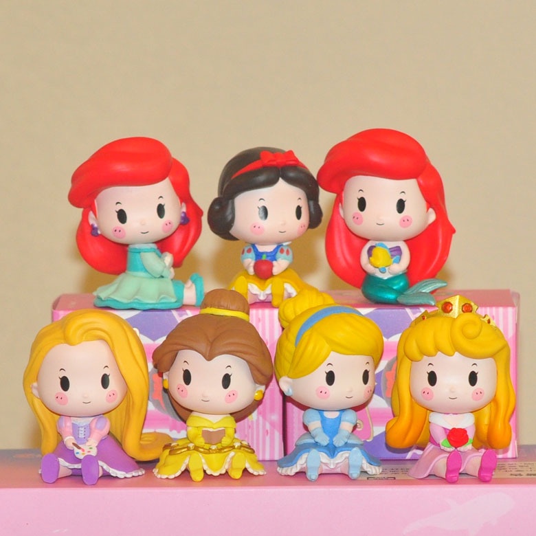 7 Pcs Set Pop Mart Disney Princess Snow White Frozen Anna Elsa Princess ...