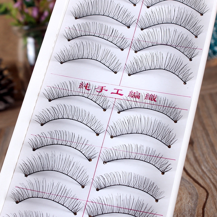 Pure handmade fake eyelash cool eyelash cotton thread black stem ...