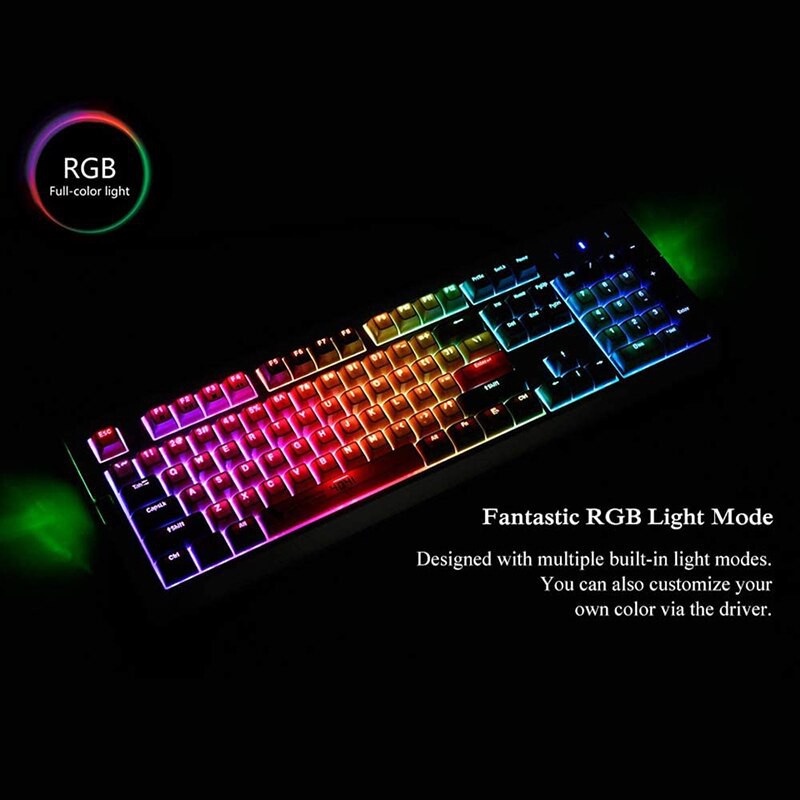 Ajazz AK510 Retro Gaming Keyboard Mechanical Keyboard 104-Key PBT Wired ...