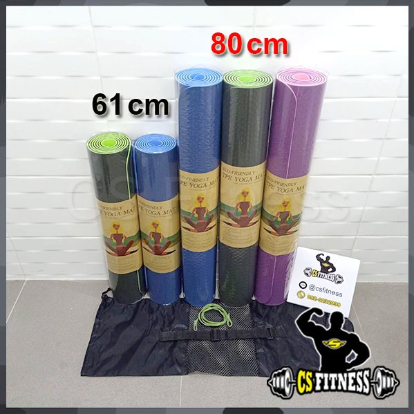 เสื่อโยคะ TPE 6 mm รุ่นกว้างพิเศษ 80 Cm สี 2 โทน - TPE Yoga Mat 80 cm ...