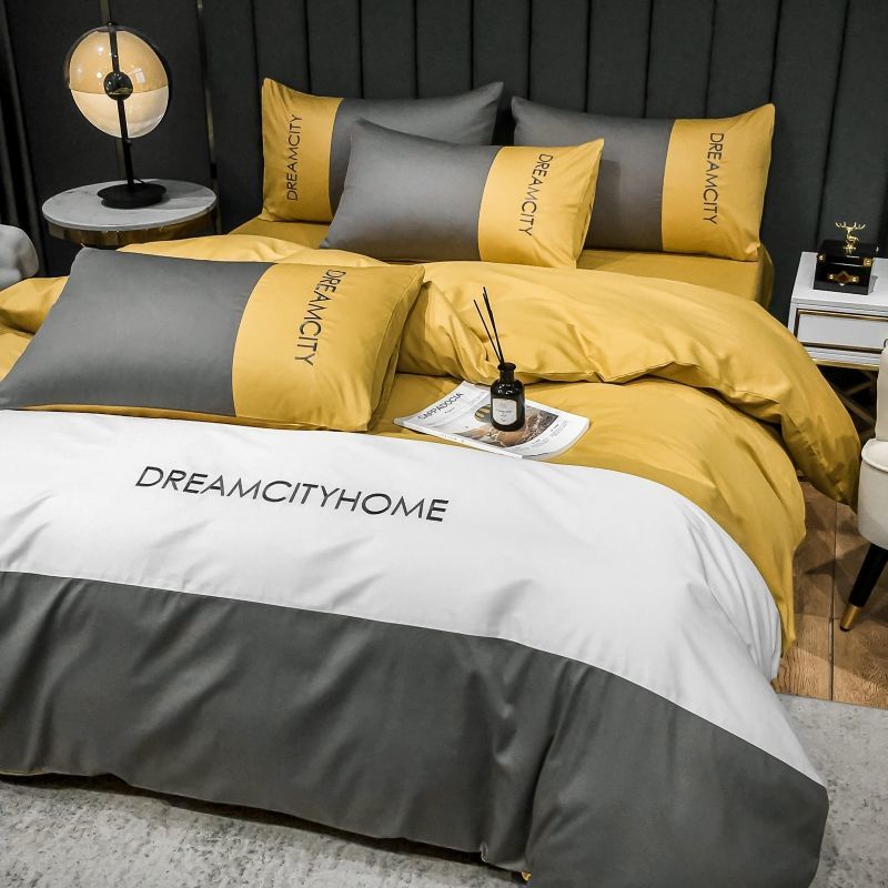 European Entry Lux Four-Piece Cotton Set60Simple Bedding Double All ...