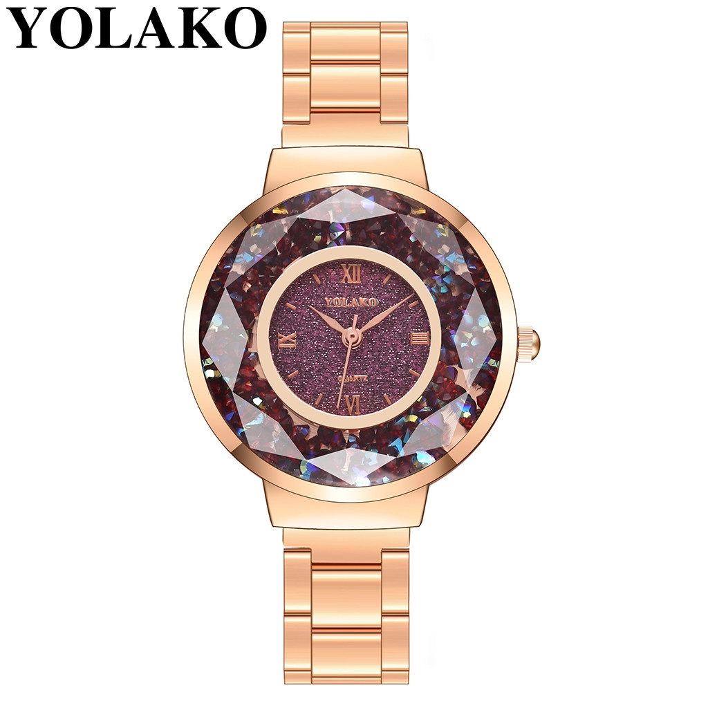 YOLAKO Womens Casual Quartz Stainless Steel Band Watch Analog ...