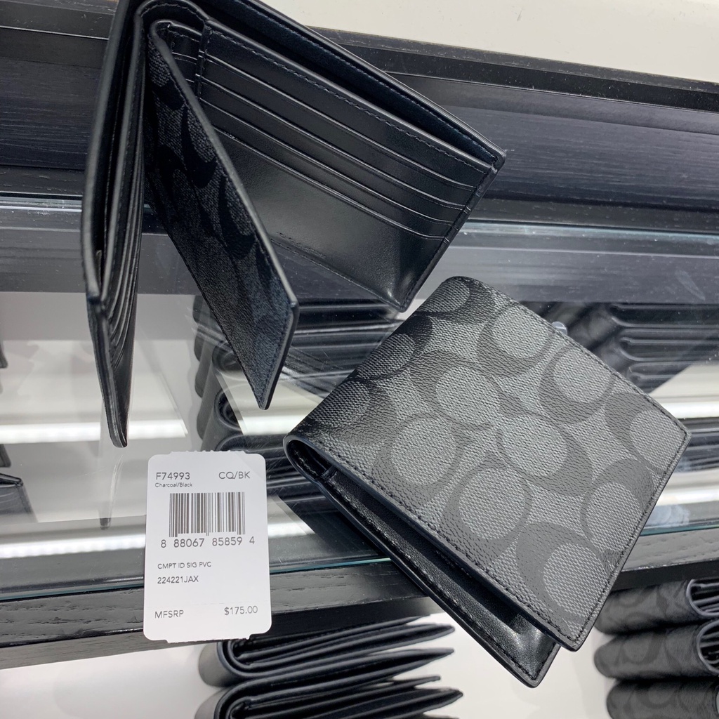 พร้อมส่ง แท้ New Coach กระเป๋าสตางค์ ผู้ชาย 3-IN-1 WALLET WITH VARSITY ...