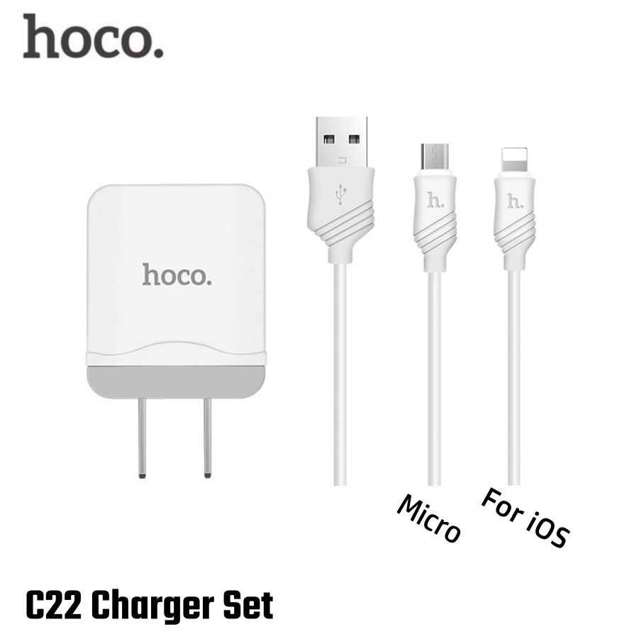 Hoco C22 Set Charger ชุดหัวชาร์จสายชาร์จ ใช้สำหรับ iOS Micro มีประกัน1 ...