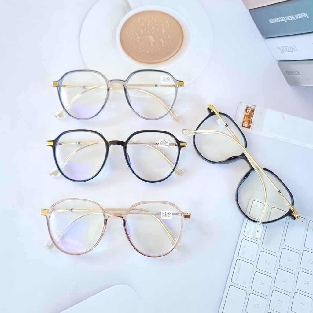 แว่นสายตายาว เลนส์บลู ทรงหยดน้ำ (กรอบเนื้อTR ยืดหยุ่นได้ บิดงอได้) 8925 ...