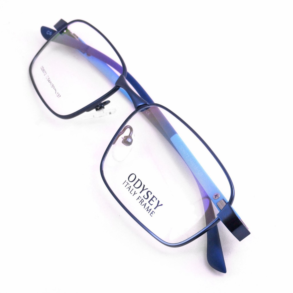 Odysey แว่นตา รุ่น 6072 C-6 สีน้ำเงิน กรอบเต็ม ขาสปริง วัสดุ สแตนเลส ...