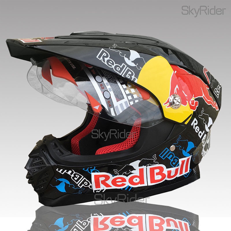 รถจักรยานยนต์ KTM Red Bull Rally หมวกกันน็อค Black Off-Road Full Helmet ...