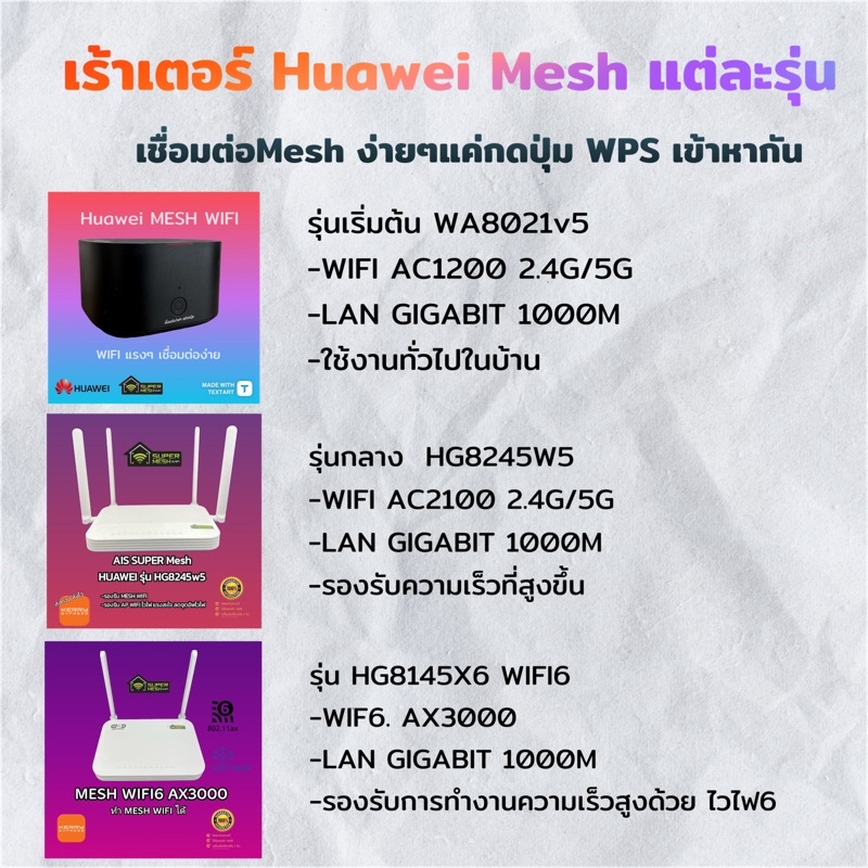 HUAWEI Mesh รุ่น HG8245W5 Super Mesh WIFI AC2100 2.45Ghz เก็บเงินปลายทางได้ - newgabgets - ThaiPick