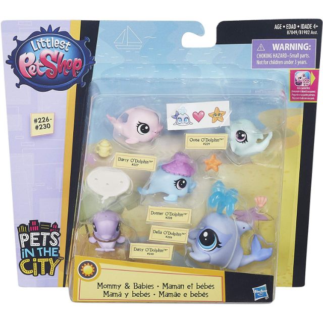 Littlest Pet Shop Mommy and Babies Dolphin Family LPS | Shopee Thailand