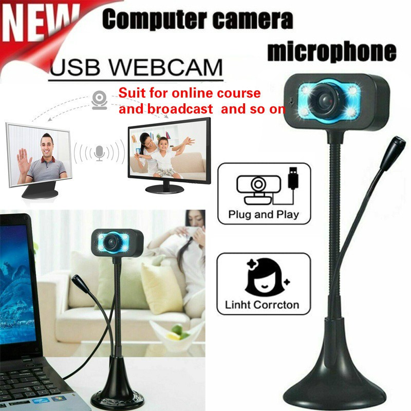 Ready Stock HD USB Webcam Built-in Digital Microphone CMOS Sensor Web ...