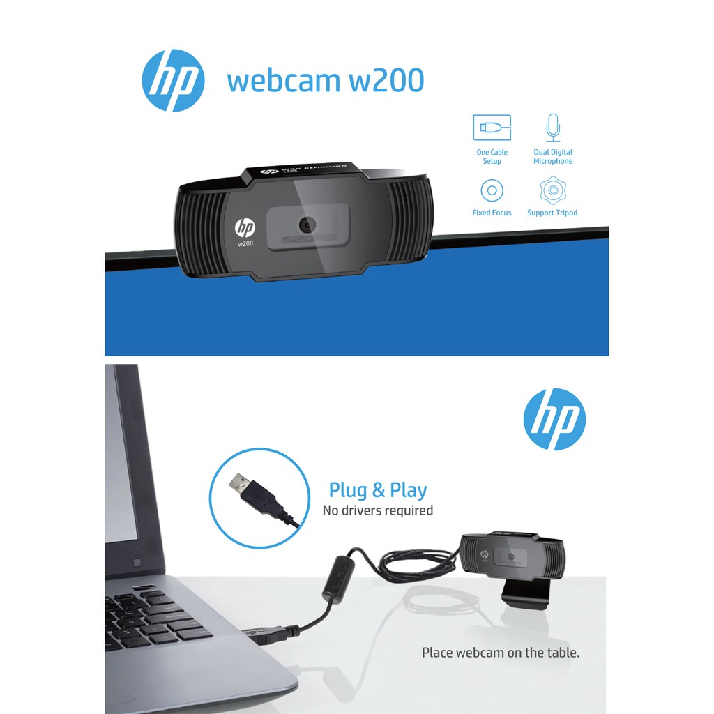 เว็บแคม HP W200 Webcam (รับประกันสินค้า 2 ปี) - tsunami_thailand - ThaiPick