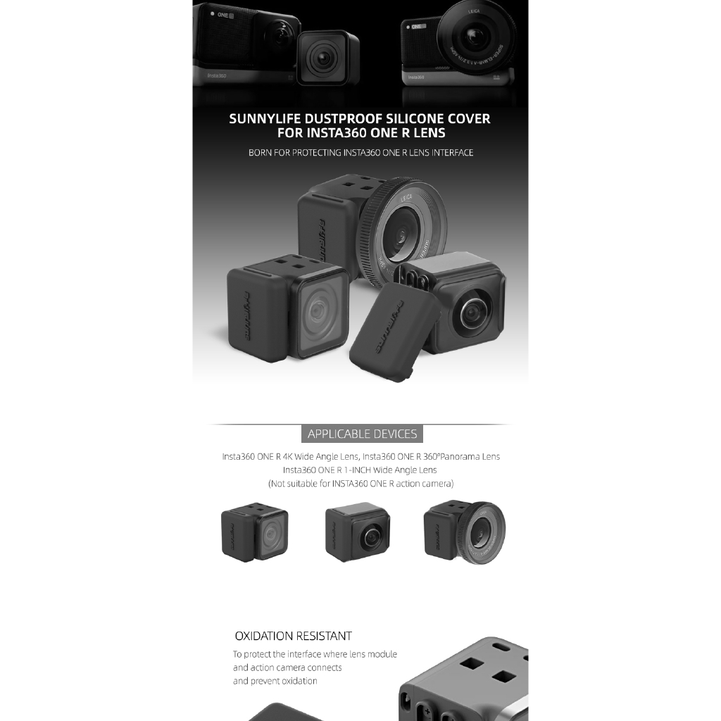 Sunnylife เคสซิลิโคน กันฝุ่น อุปกรณ์เสริม สําหรับกล้อง Insta360 ONE R4K ...
