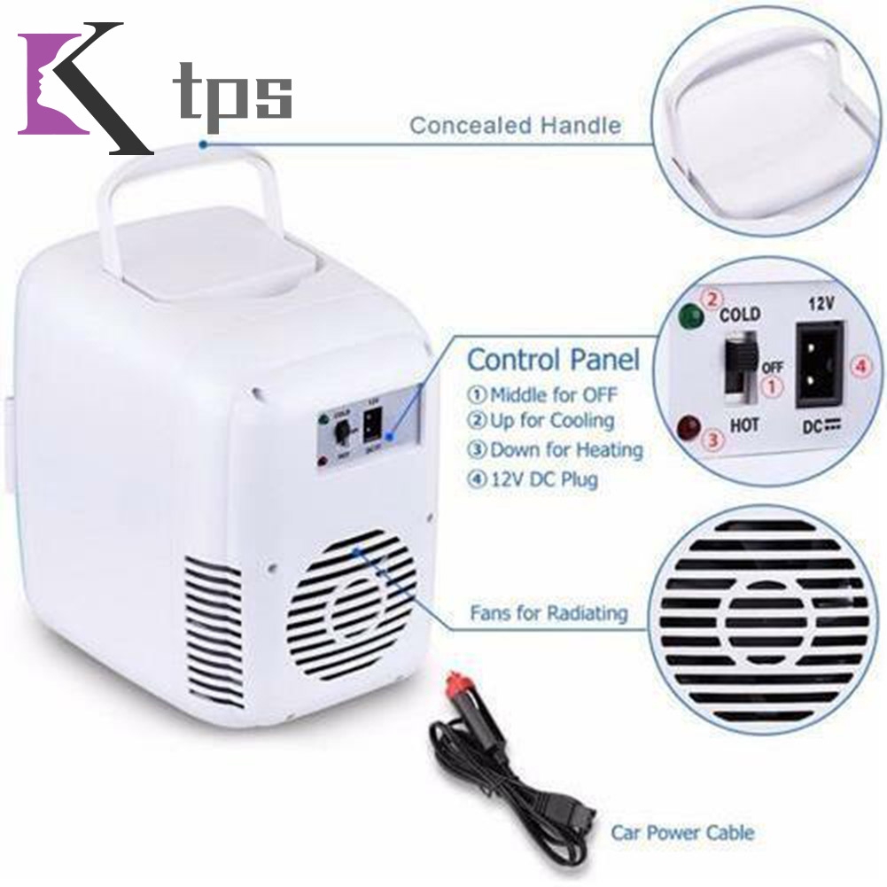 4L Mini Car Fridge Travel Freezer Portable Camping Driving Small ...