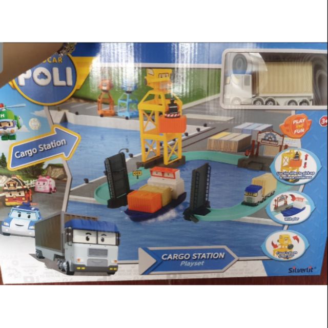 Robocar POLI Toys, Cargo Station Playset With Terry Die-Cast Metal Toy ...