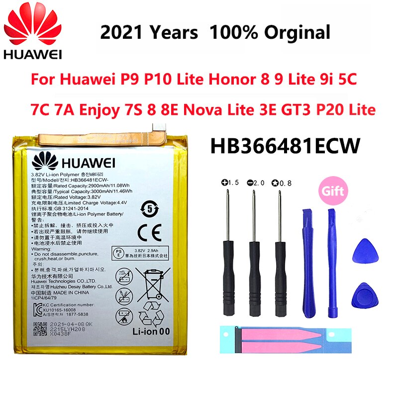 Orginal Huawei P9 P10 Honor 8 9 Lite 9i 5C HB366481ECW Enjoy Nova Mate ...