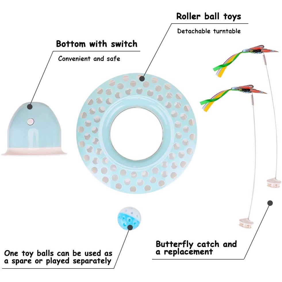 Cat Toys Interactive Cat Toy Butterfly Funny Exercise Electric Flutter ...