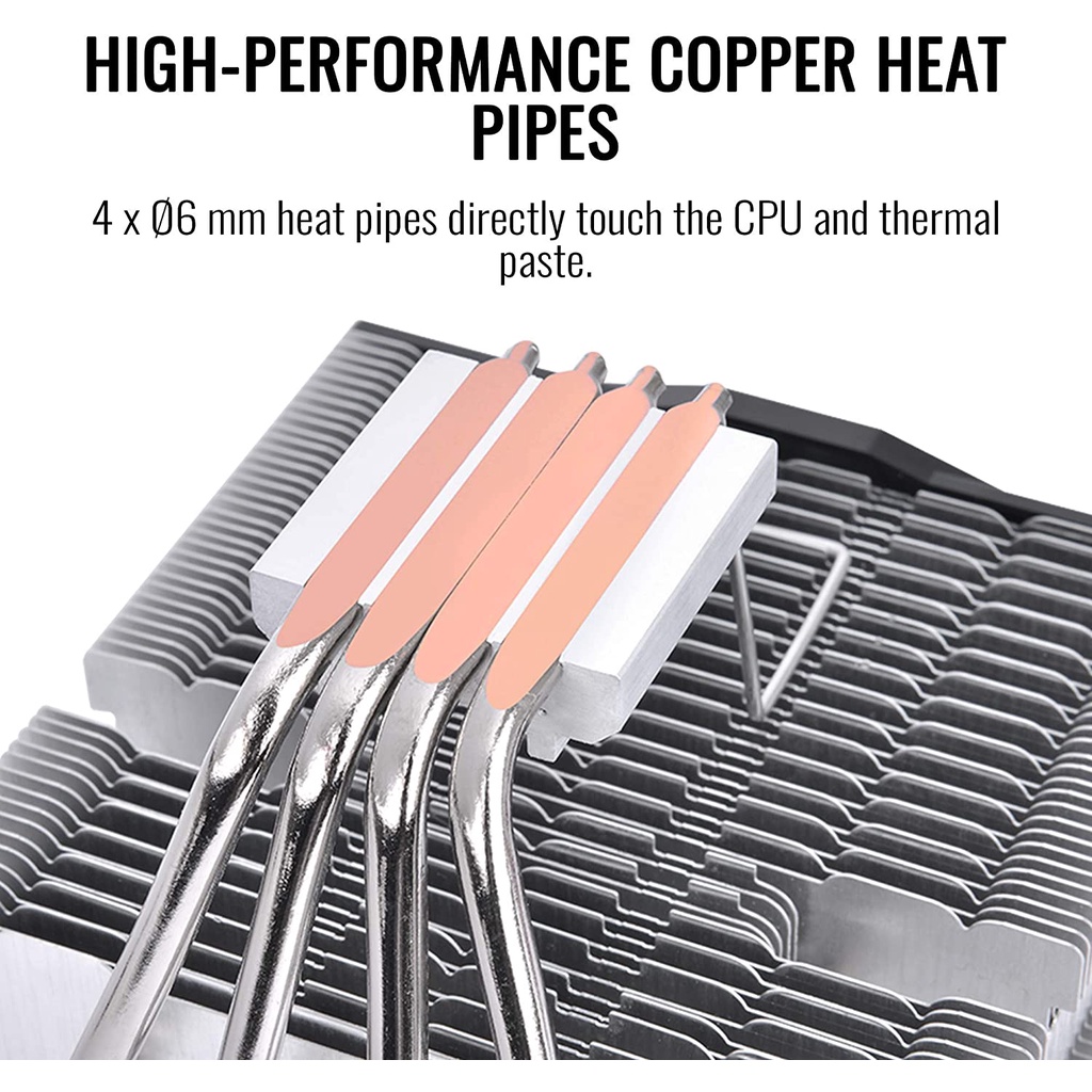 Thermaltake TOUGHAIR 110 140W TDP Top Flow CPU Cooler 120mm 2000RPM ...