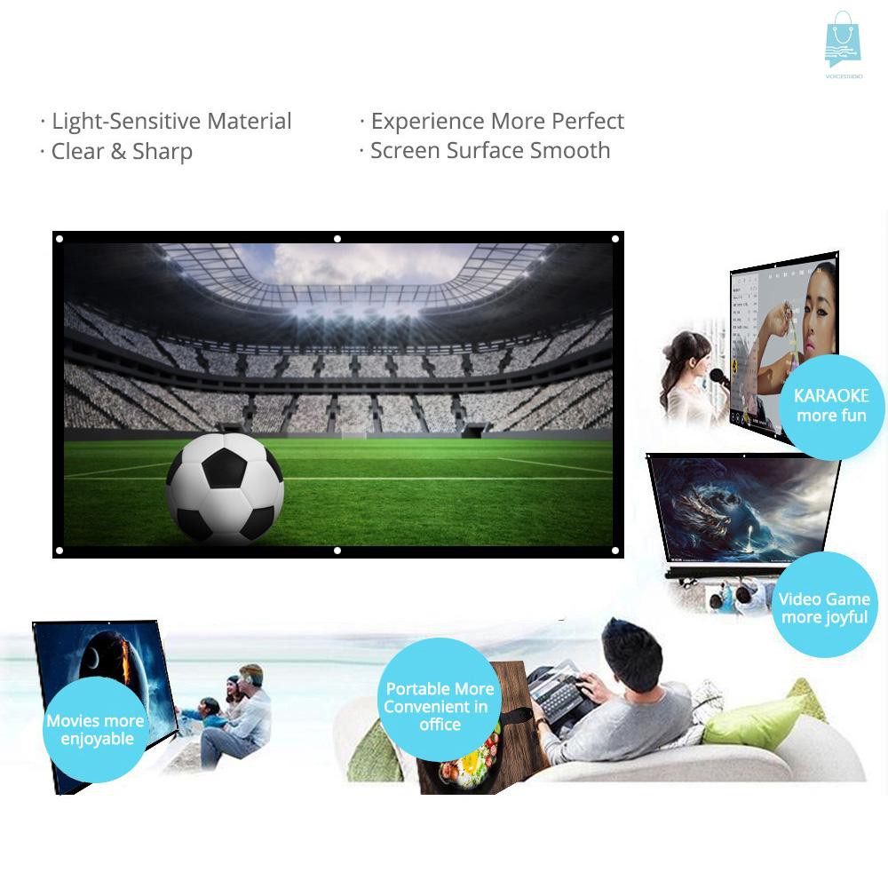 [READY STOCK] H70 70'' Portable Projector Screen HD 16:9 White Dacron ...