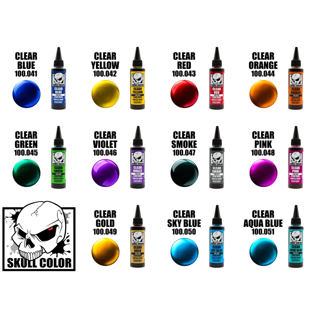 SKULL COLOR Clear Color สีเคลียร์ใส สีแคนดี้โทน สูตรอะคริลิค โมเดล กัน ...