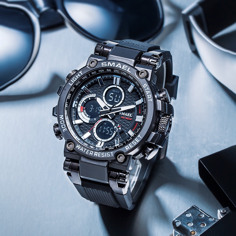 SMAEL 1803 Sport Watch Men Watches Waterproof 5Bar Dual Time Men39s ...