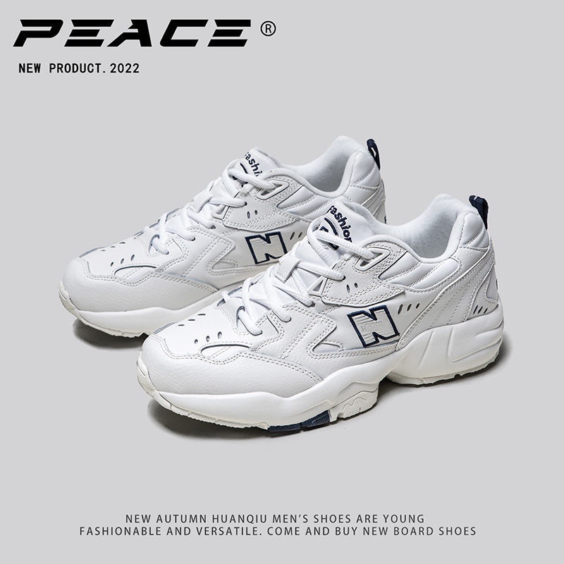 ฤดูใบไม้ผลิและฤดูใบไม้ร่วง New Balance วิ่งเย็น NB608 รองเท้าผ้าใบนักเรียนคู่พ่อรองเท้า iu ...