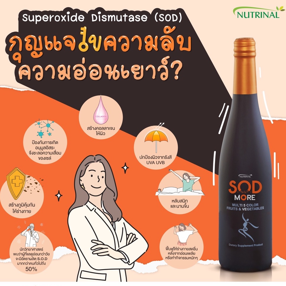 ส่งฟรี S.O.D MORE เอสโอดี มอร์ ขวด 600มล สารต้านอนุมูลอิสระ ดีที่สุดในโลก กันมะเร็ง ย้อนวัย ...