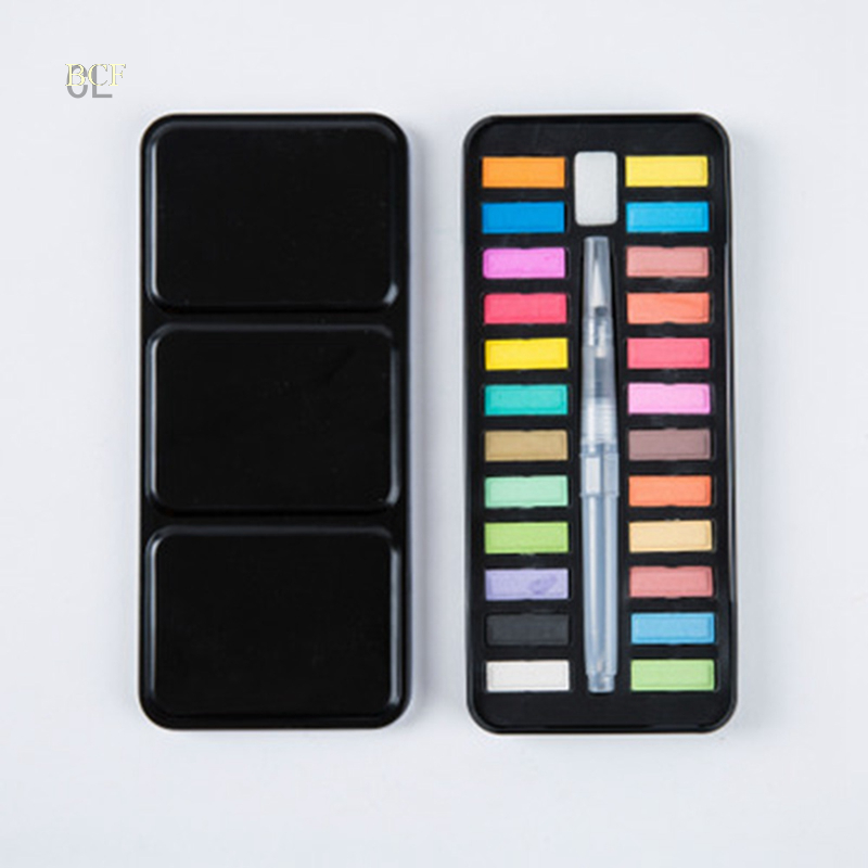 【BCF】 24 Colors Watercolor Paint Set With Brush Oil Painting Water ...