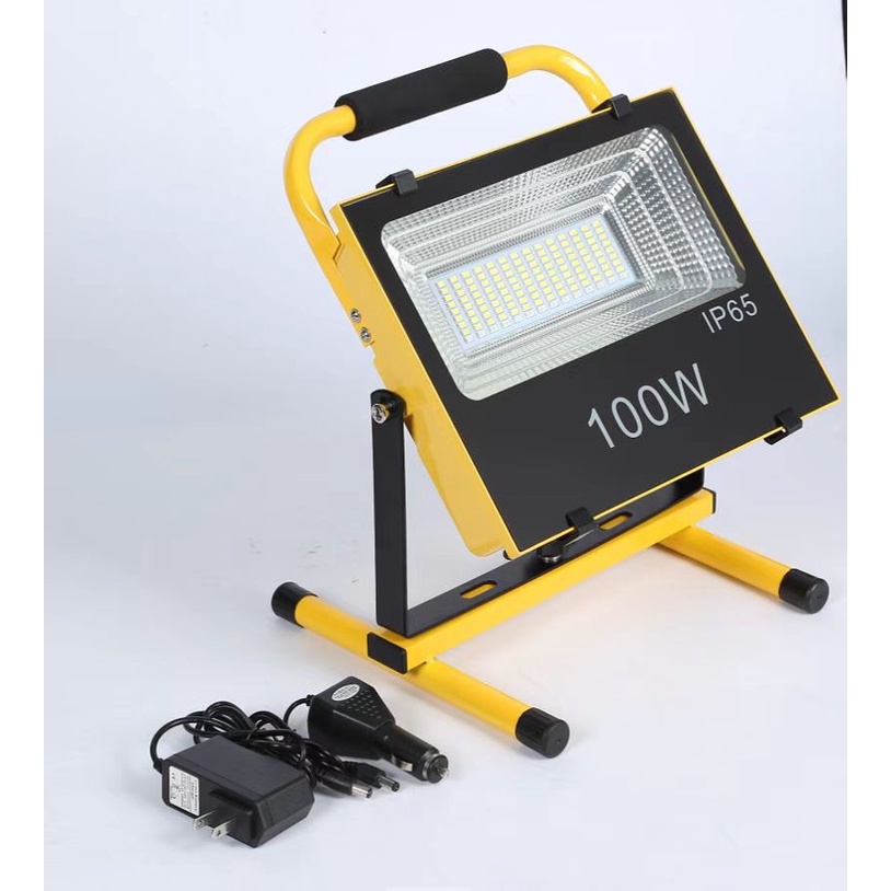 LED SPORT LIGHT 100W BAT สปอร์ตไลท์ แบบมีแบตเตอรี่ในตัว พกพาสะดวก สว่าง ...