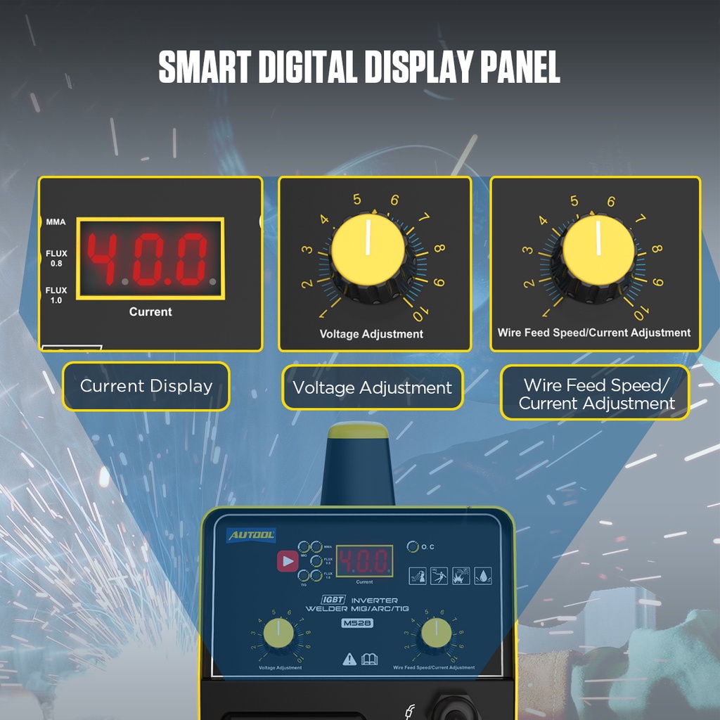 Autool M528 เครื่องเชื่อมบัดกรีอินเวอร์เตอร์ IGBT 220V MIG ขนาดพกพา ...