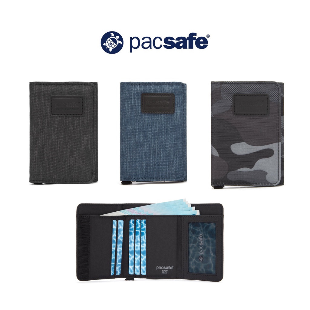 Pacsafe RFIDSAFE RFID BLOCKING TRIFOLD WALLET ANTI-THEFT กระเป๋าสตางค์ ...