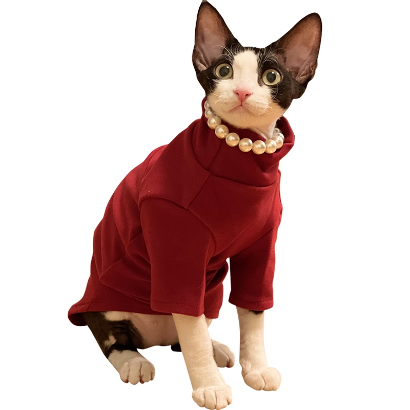 Sphynx Cat Clothes Thick Baby Soft Cotton Hairless Cat Clothes Kitten ...