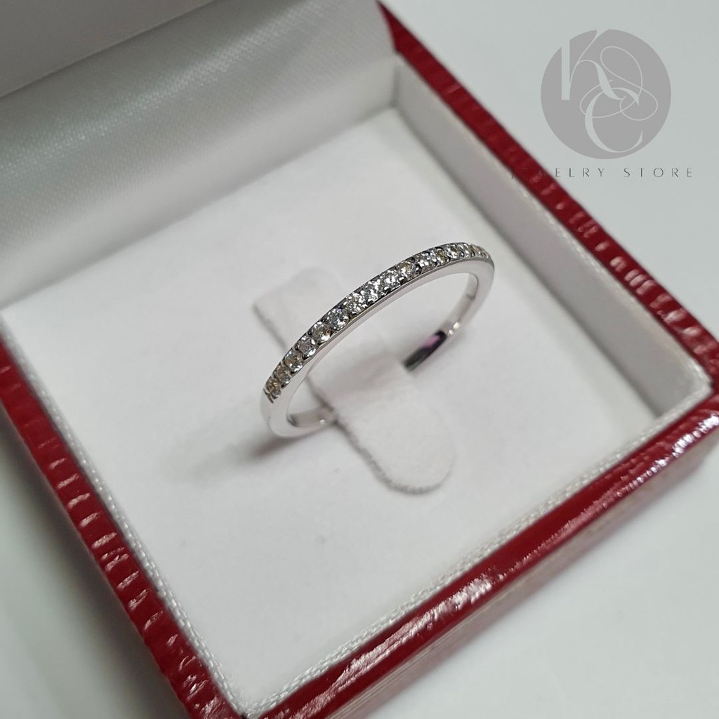 แหวนเงินแท้ 925 เพชร Premium CZ ชุบทองคำขาว KC-R053 - kc.jewelry - ThaiPick