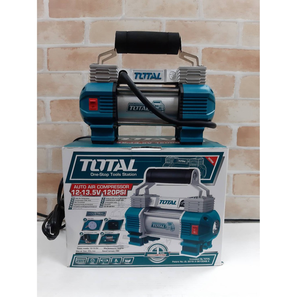 Total ปั๊มลมมินิแบบพกพา 12V. 120PSI รุ่น TTAC2506 | Shopee Thailand