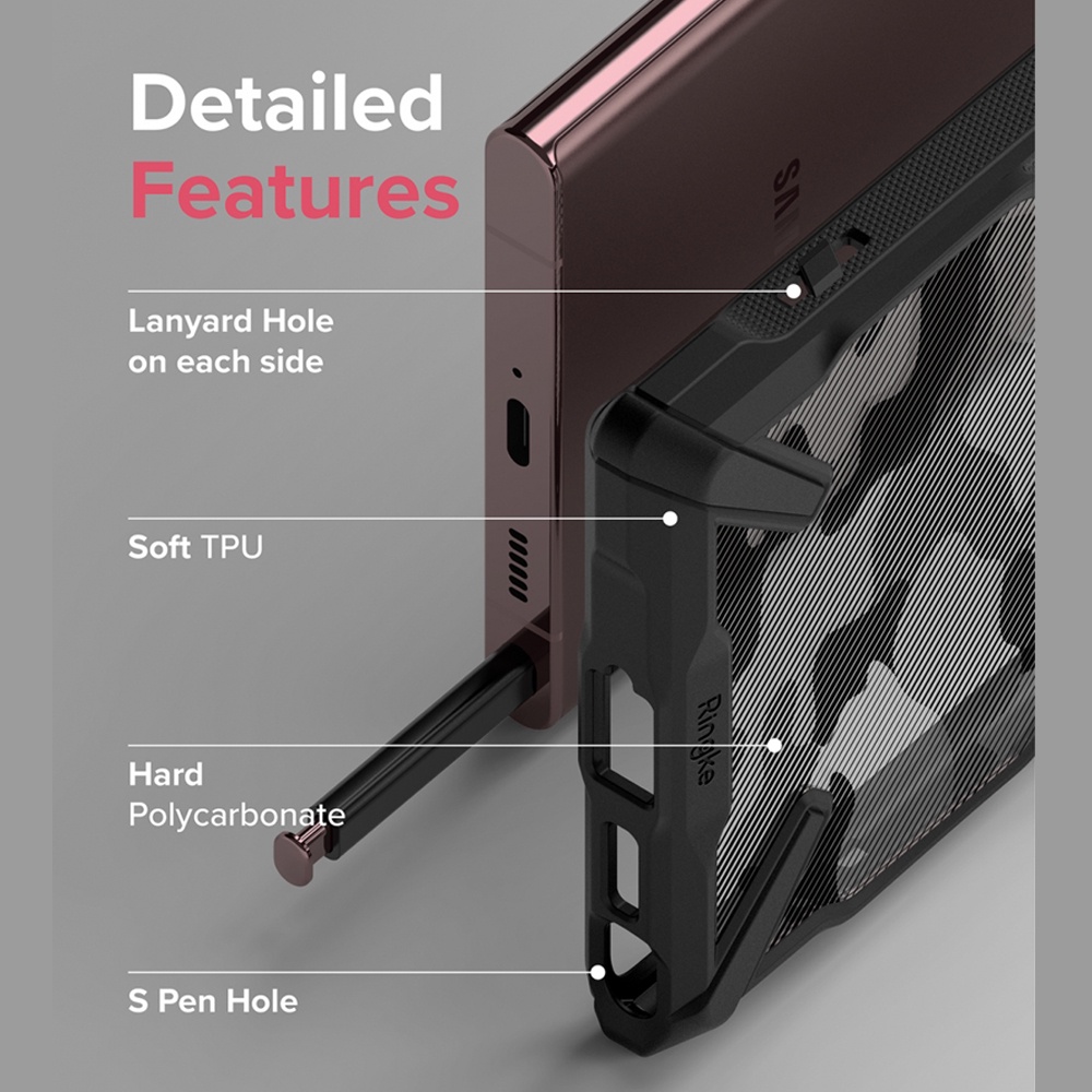 Ringke Fusion X for Samsung Galaxy S22 Ultra Case Camouflage Hard Back ...