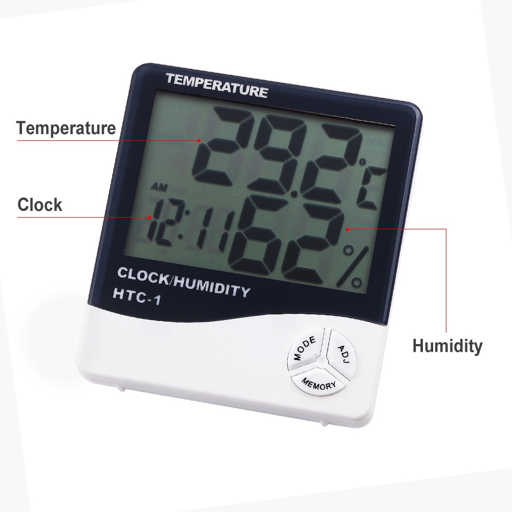 体温枪LCD Electronic Digital Temerature Sensor Humidity Meter Backlight ...