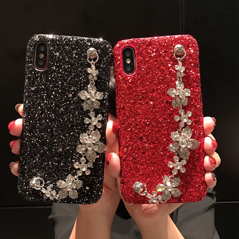 เคสโทรศัพท์มือถือ ลายดอกไม้ ประดับกลิตเตอร์ สําหรับ Oppo A17 A17k A54