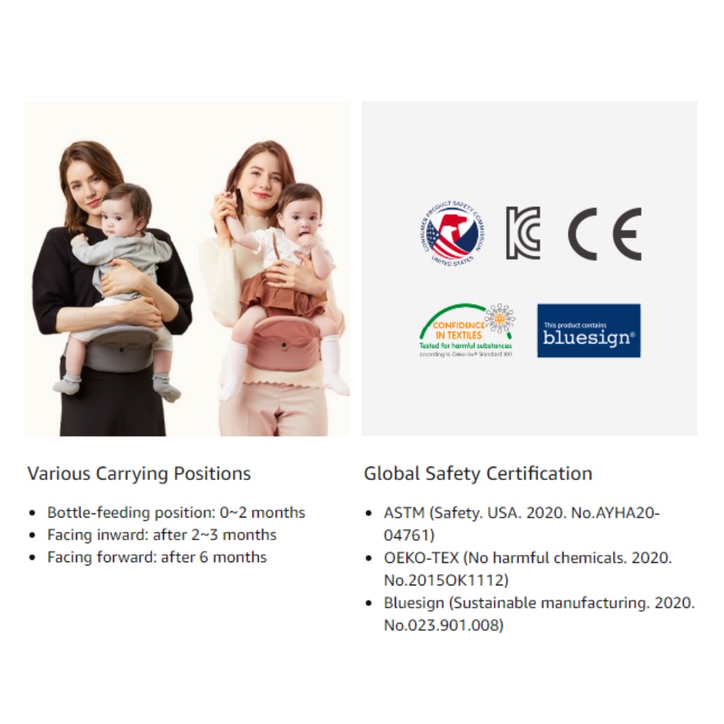 Bebefit Light Portable Foldable Hip Seat Baby Carrier Bebefit เป้อุ้ม ...