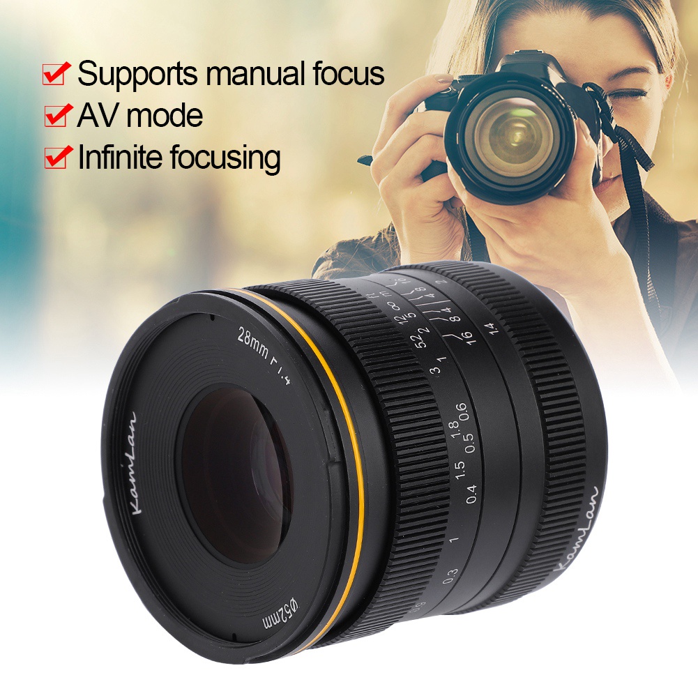 BKamlan 28mm f1.4 APS-C Camera Lens Wide Angle Large Aperture MF Lens ...