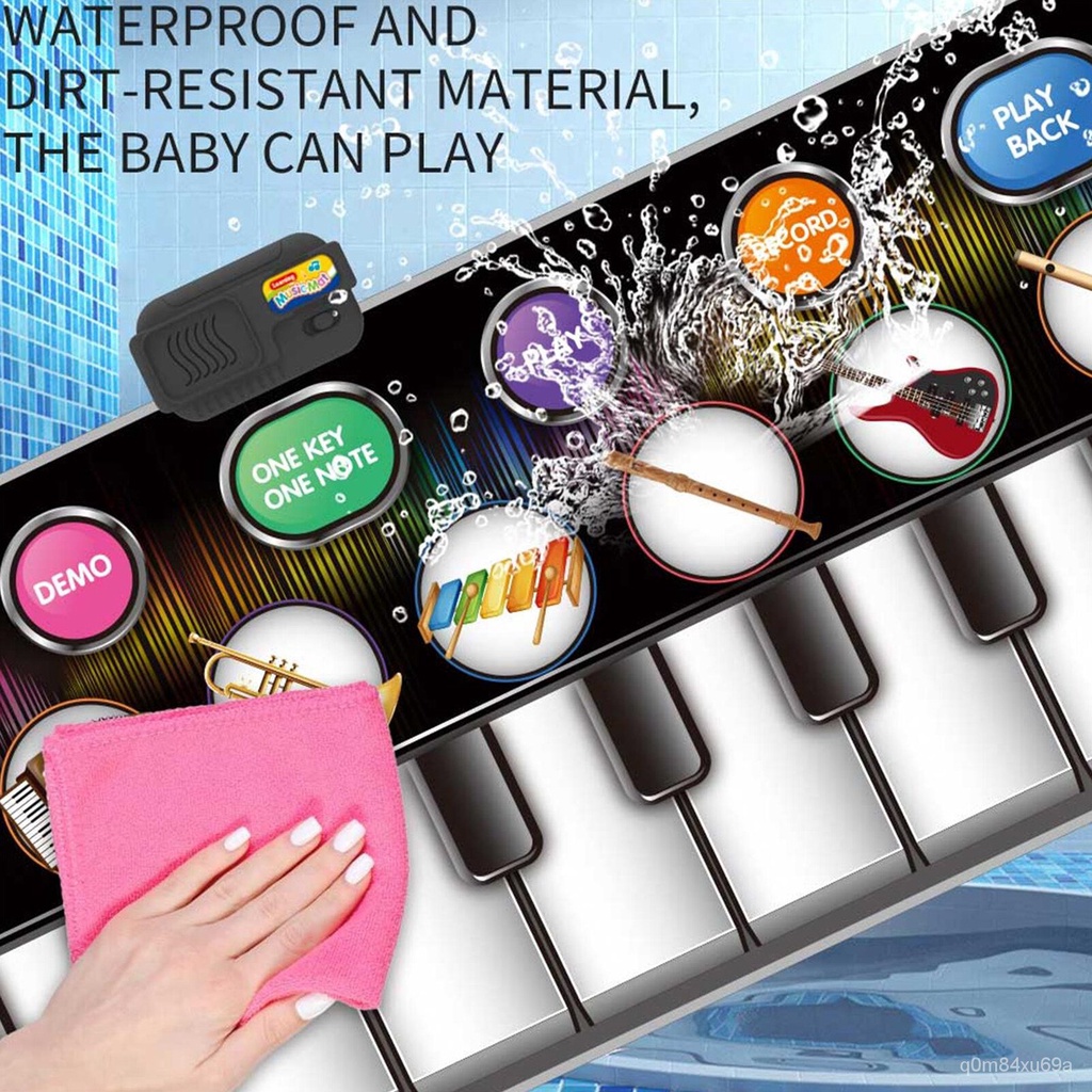 Piano Music Mat for Kids Waterproof Floor Piano Mat Musical Keyboard ...