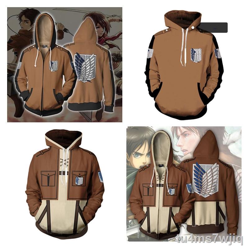 Attack on Titan 3D Printed Hooded Zipper Jacket Eren Levi Autumn ...