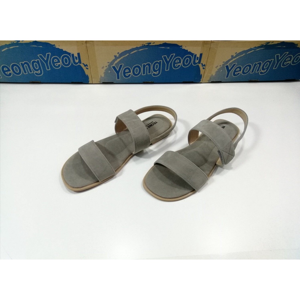 yeong yeou รองเท้าแตะแฟชั่นส้นแบนสองตอนกำมะหยี่รัดส้นบิ๊กไซส์ รหัสyy316 ...