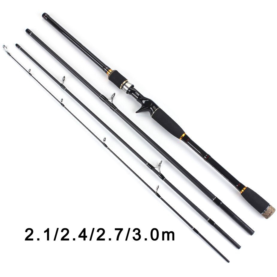 Carbon CastingSpinning Fishing Rod 4 Section 2.1 2.4 2.7 3.0m Travel ...