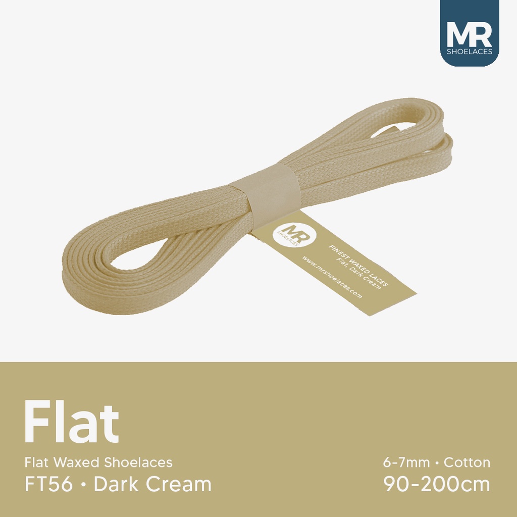 Mr เชือกผูกรองเท้า FT56 สีครีมเข้ม 6-7 มม. 90 ซม. 100 ซม. 120 ซม. 130 ...