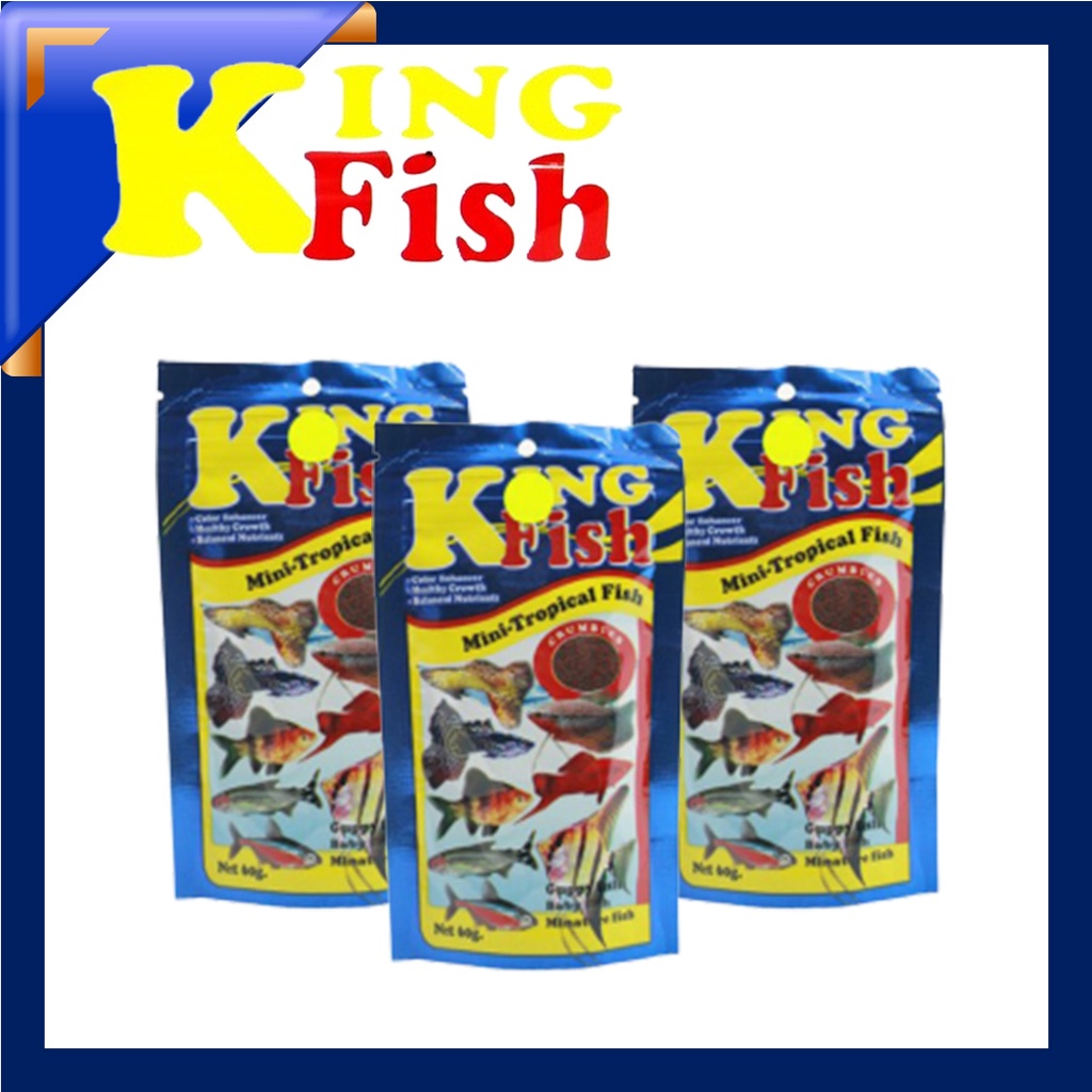 King Fish Mini Tropical Fish เม็ดละเอียด เม็ดลอย ขนาด 60.g ...