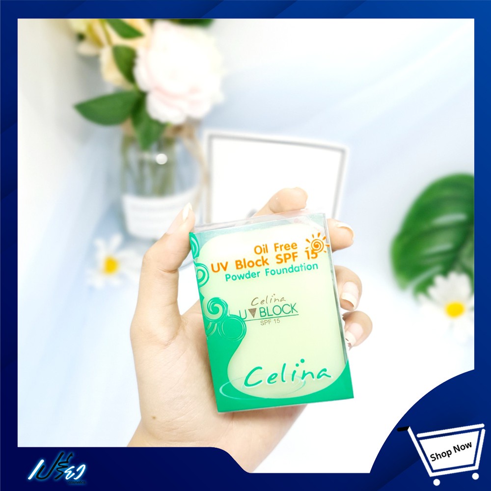 Celina UV Block Oil Free Powder Foundation 14 g.แป้งเซลีน่า ตลับจริง ...