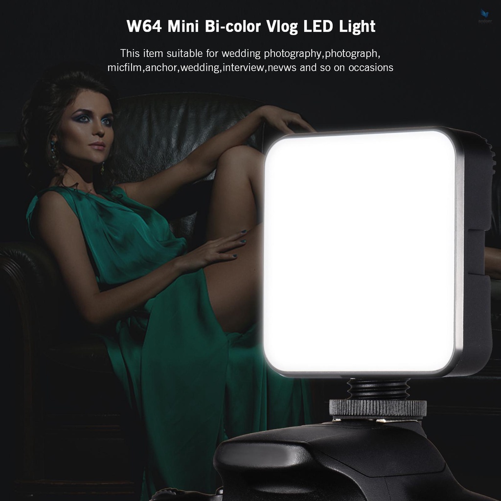 Andoer ST81 ไฟวิดีโอ LED 2500K-9000K อุณหภูมิ 2 สี ปรับได้ CRI95+ พร้อม 3 ตัวยึด สำหรับ VLOG ...